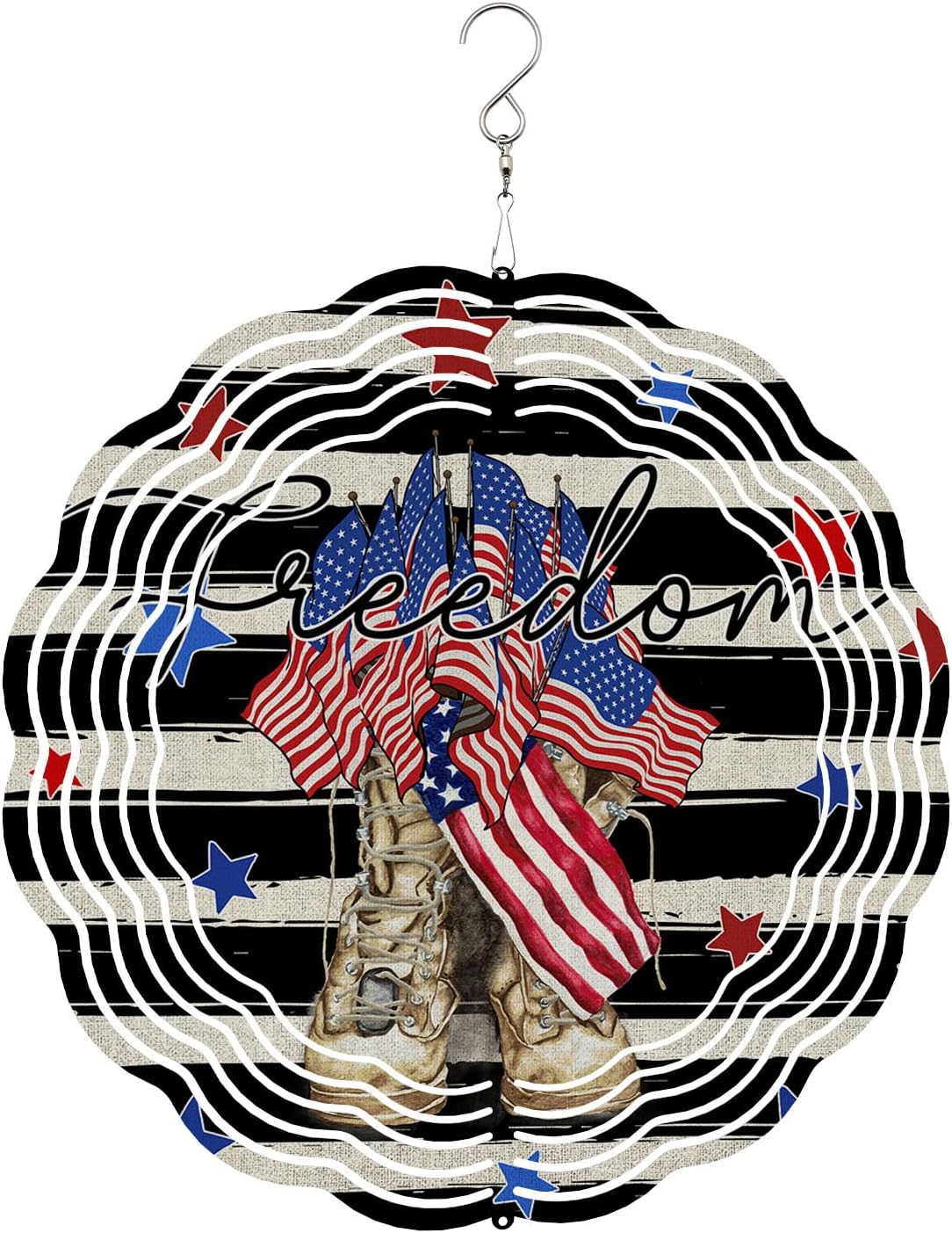 Amazon.com: Patriotic Wind Spinners for Yard and Garden American Flag ...