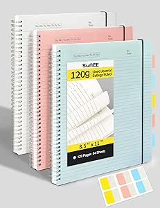 Amazon.com : SUNEE 3 Pack Spiral Notebook - Large Lined Journal ...
