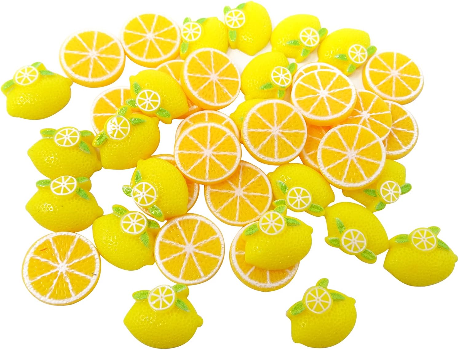 Amazon.com: Honbay 40PCS Slime Charms Flatback Resin Charms Lemon Fruit ...