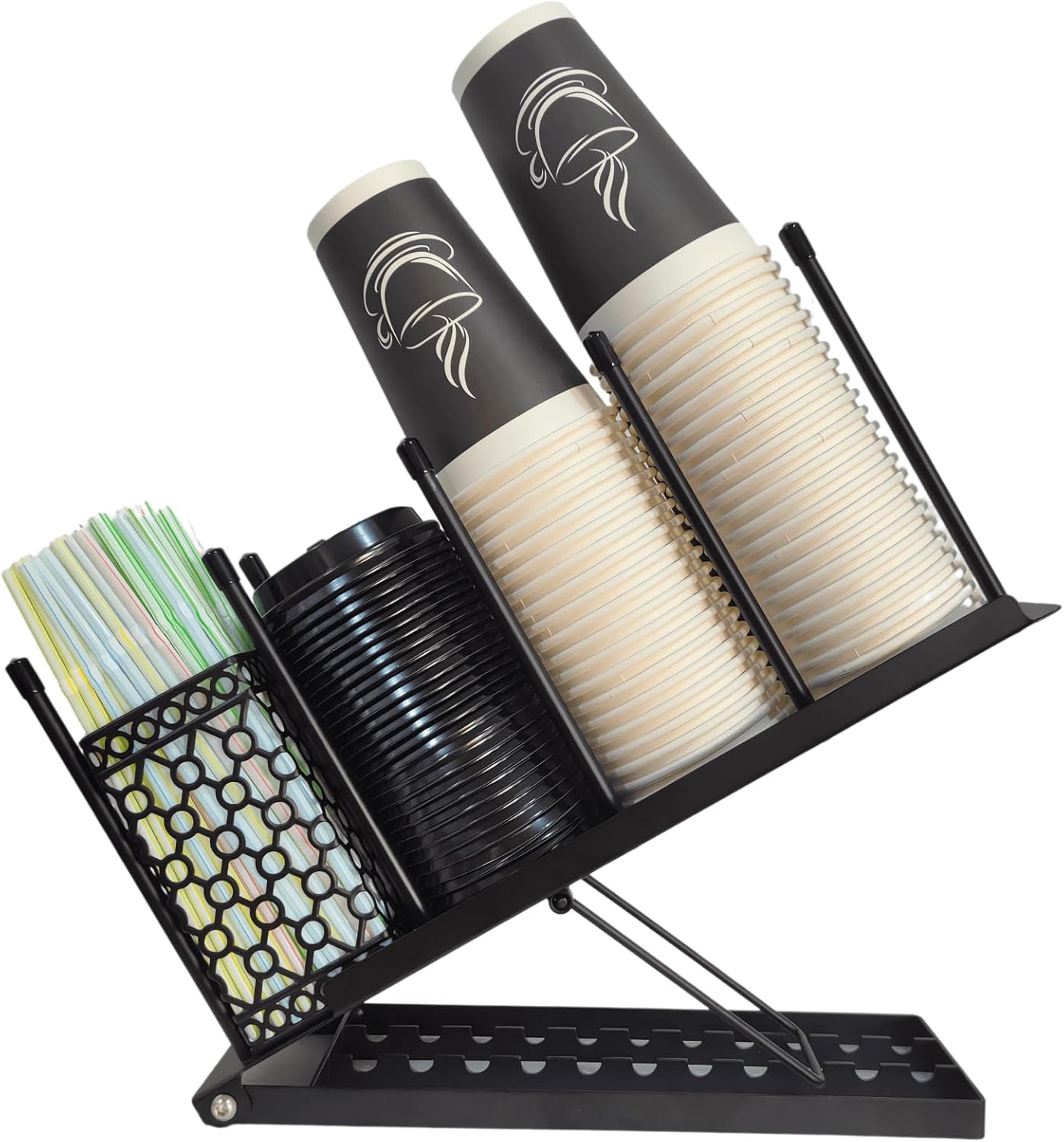 Amazon.com - ZOENN Cup and Lid Holder for Countertop - Adjustable ...