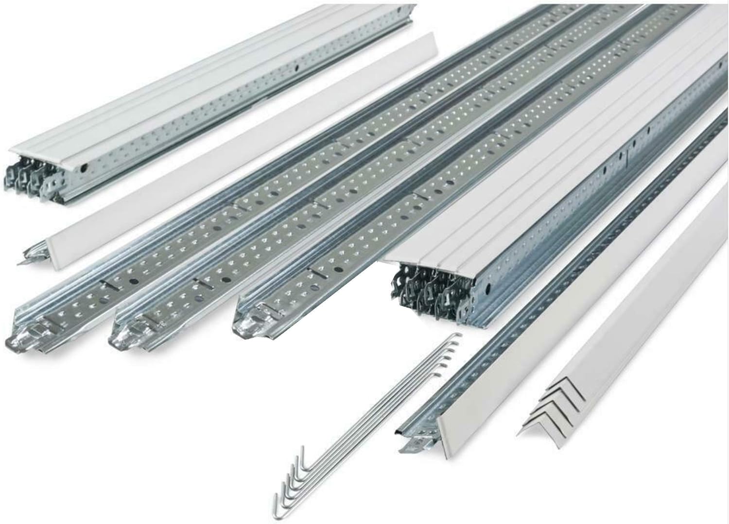 10m2 White Suspended Ceiling Grid System 600 x 600mm 24mm Wide ...