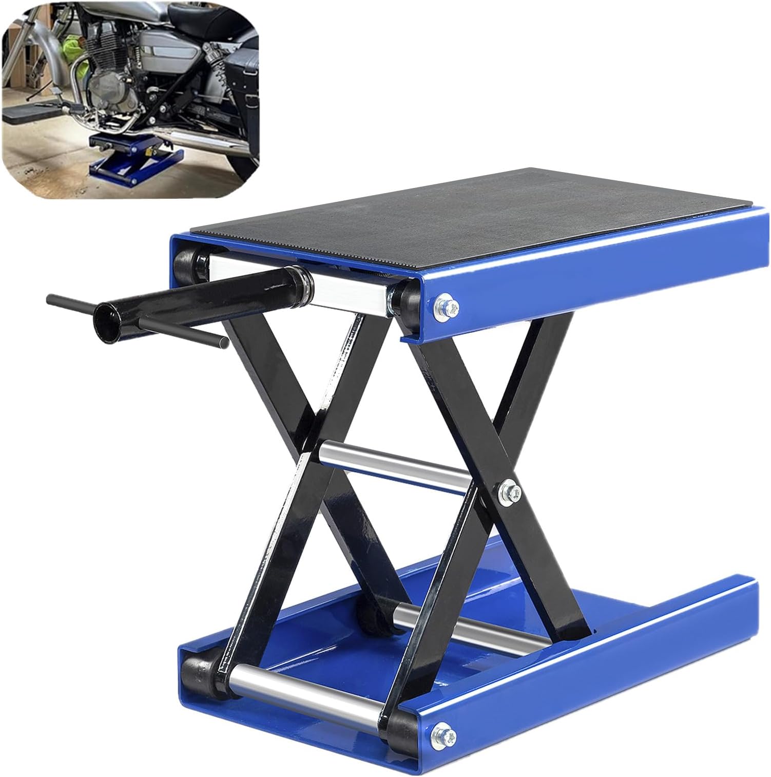 Amazon.com: 1100 LB Motorcycle Center Scissor Lift Jack ATVs Dirt Bike Scooter Crank Hoist Stand ...