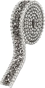 Amazon.com: Bling Rhinestone Flower Shape Mesh Ribbon Wrap,Silver ...