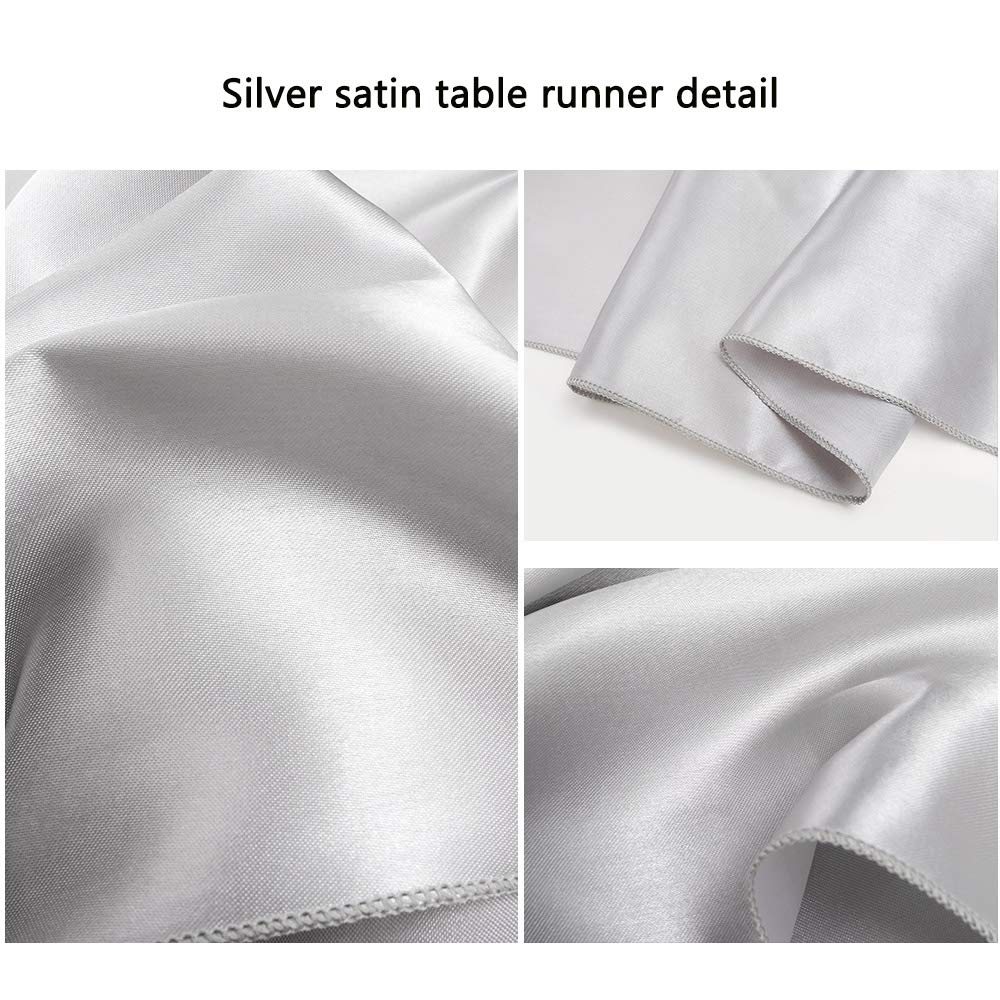Snapklik.com : Silver Table Runners Wedding Satin Table Runner 15 Pack ...