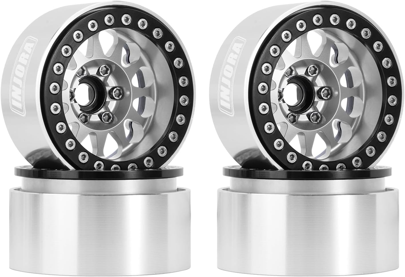 Amazon.com: INJORA 1.9" Beadlock Wheel Rim Negative Offset 10.4mm CNC ...
