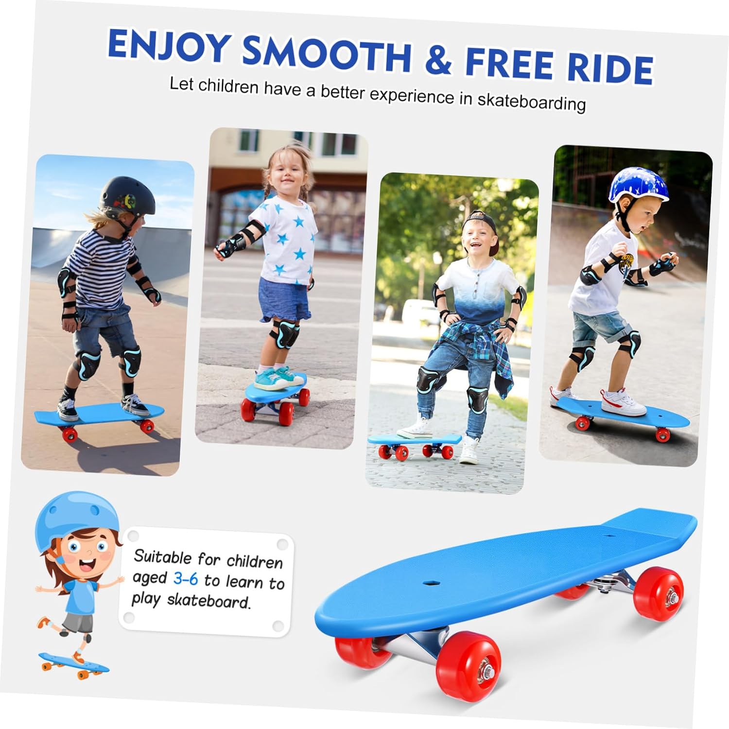 Anneome Blue Skateboard Suit Adult Skateboard Long Boards Skateboard ...