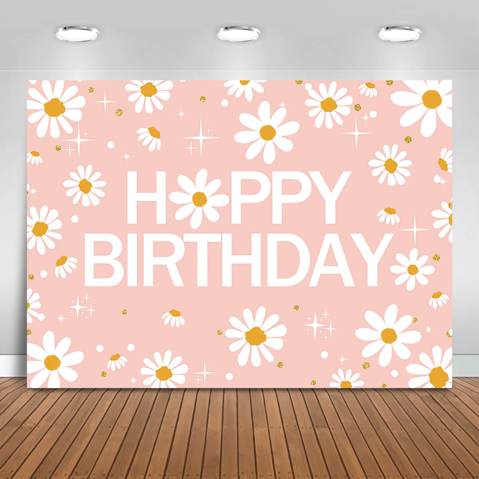 Amazon.com : Fitumiw Retro Daisy Birthday Backdrop 7x5ft Daisy Happy ...
