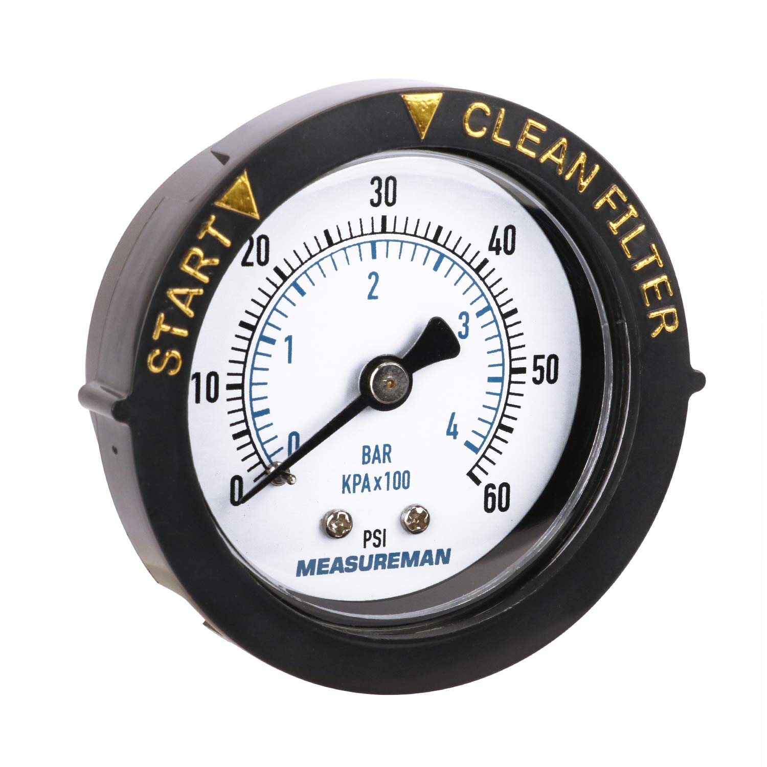 Snapklik.com : MEASUREMAN 2" Dry & Utility Pressure Gauge - 0-60Psi/bar