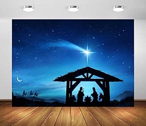 Amazon.com : BELECO 7x5ft Fabric Nativity Scene Backdrop Christmas ...