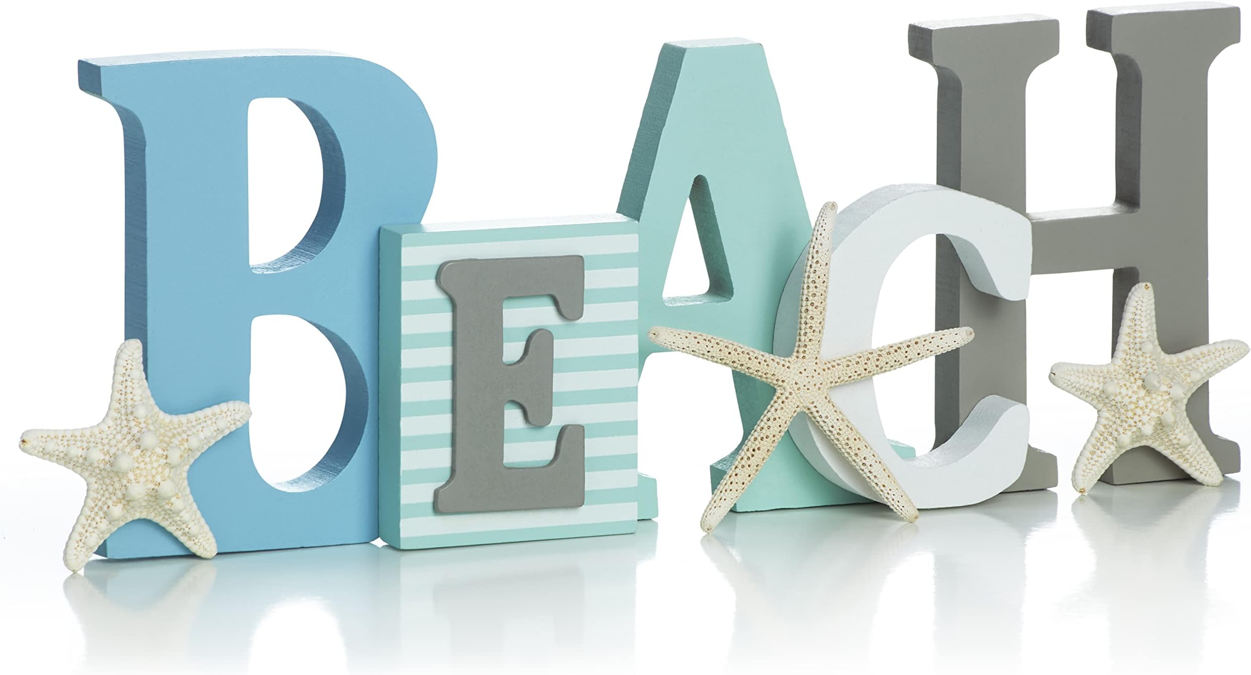 Amazon.com: 4 Pcs Wood Home Sign Coastal Beach Wall Decor Beach Style ...