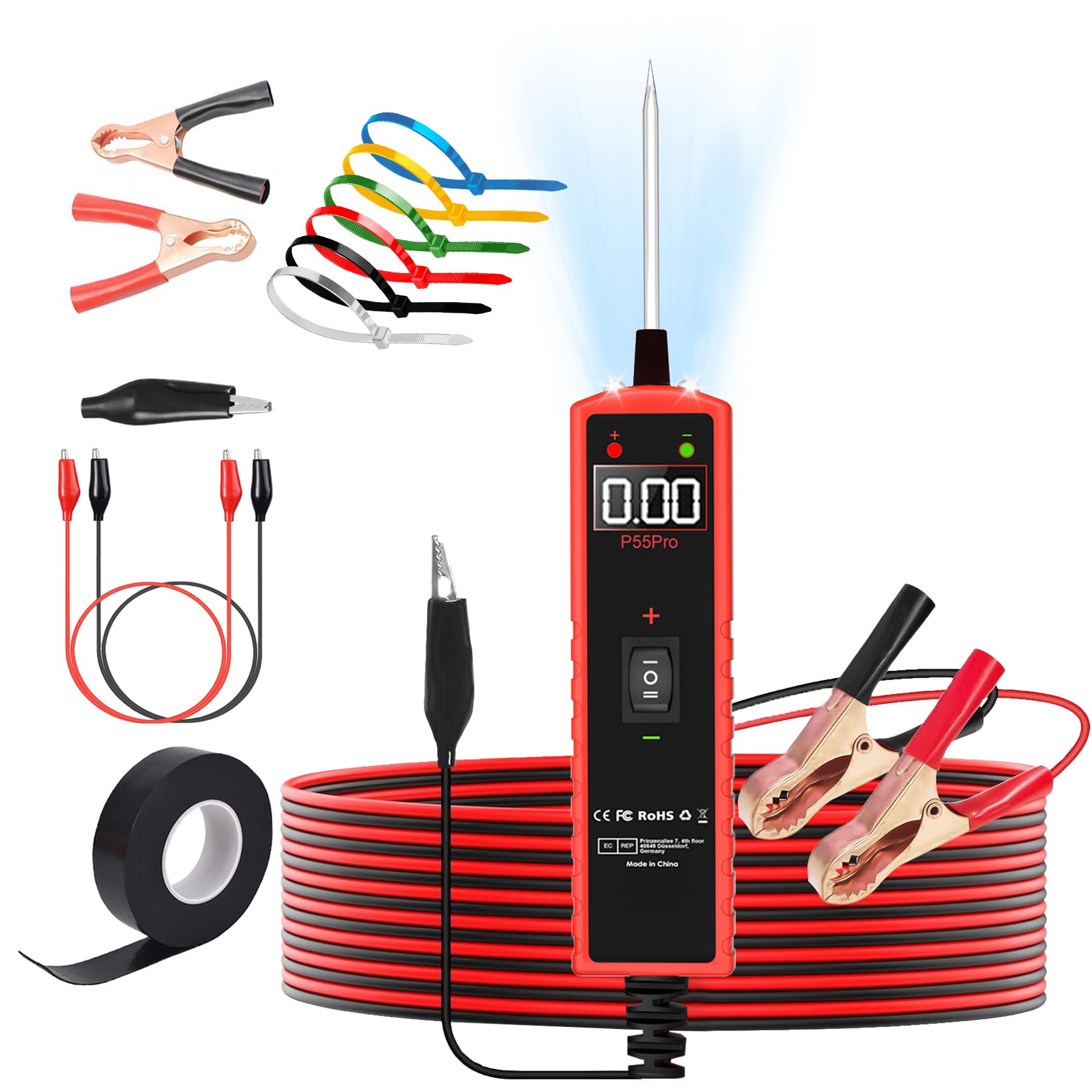 Snapklik.com : Aottykro Power Circuit Probe Tester 6V-30V DC Test Light ...