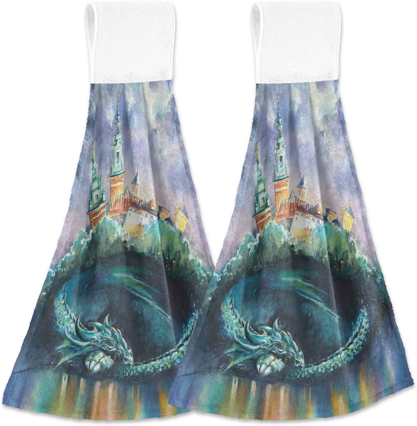 Amazon.com: Bolaz Dragon Hanging Kitchen Towel Castle Dragon Hand Towel ...