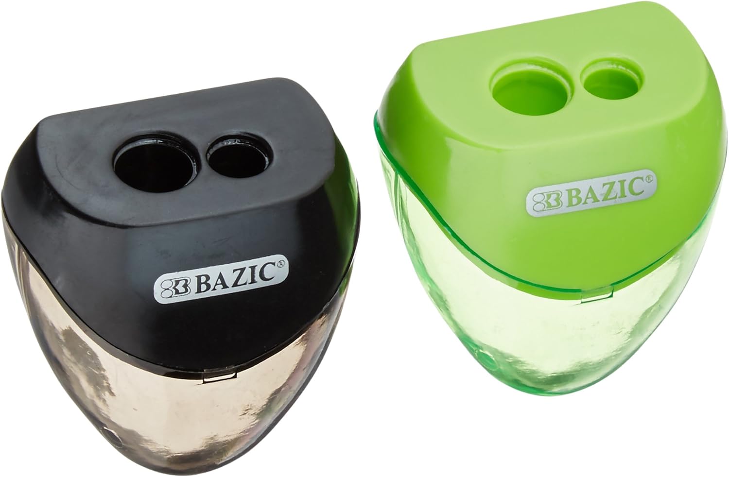 Amazon.com: BAZIC Products Pencil Sharpener Dual Blades w/Receptacle ...