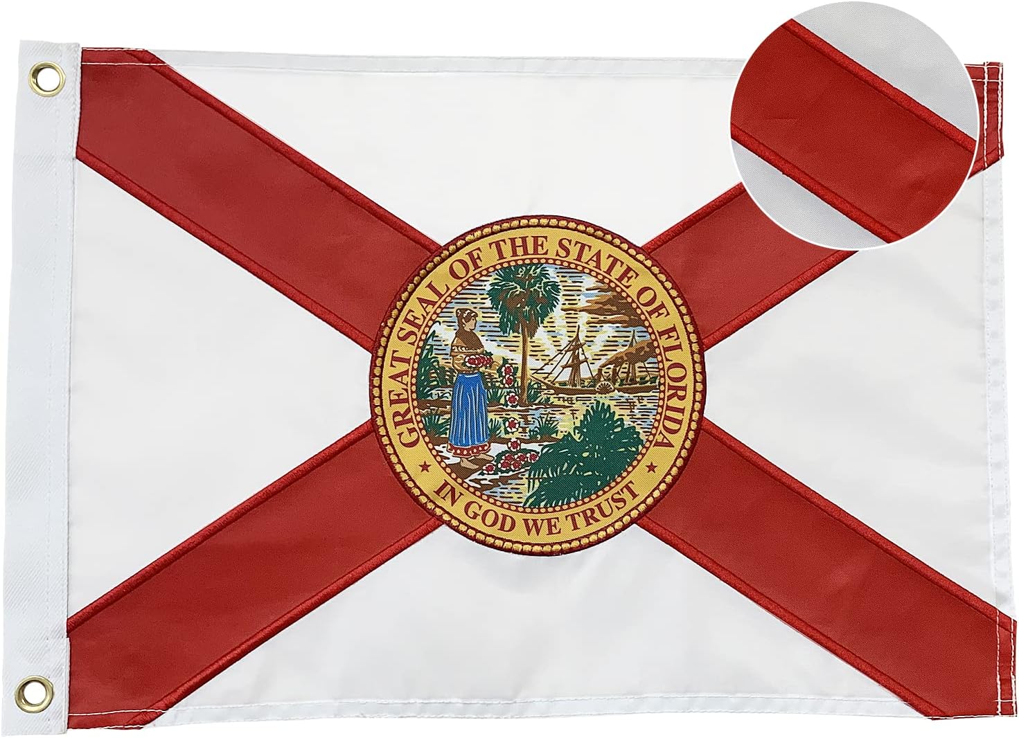 Amazon.com : Bradford Florida Flag 12x18 Inch, Embroidered Florida ...
