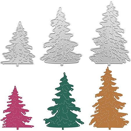 Amazon.com: Christmas Tree Die Cuts for Card Making, Metal Cutting Dies ...