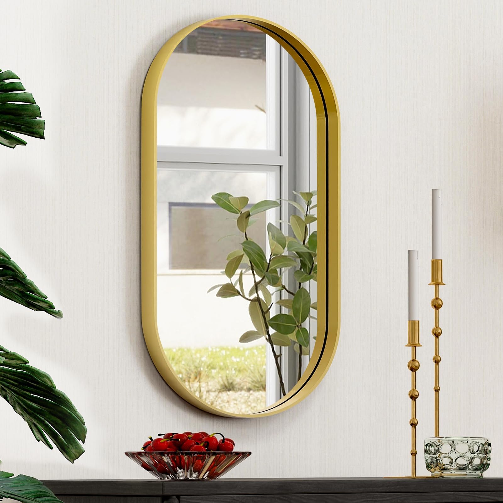 Amazon.com: Easly 30 X 17 Inch Gold Oval Mirror - Wall Mirror for ...