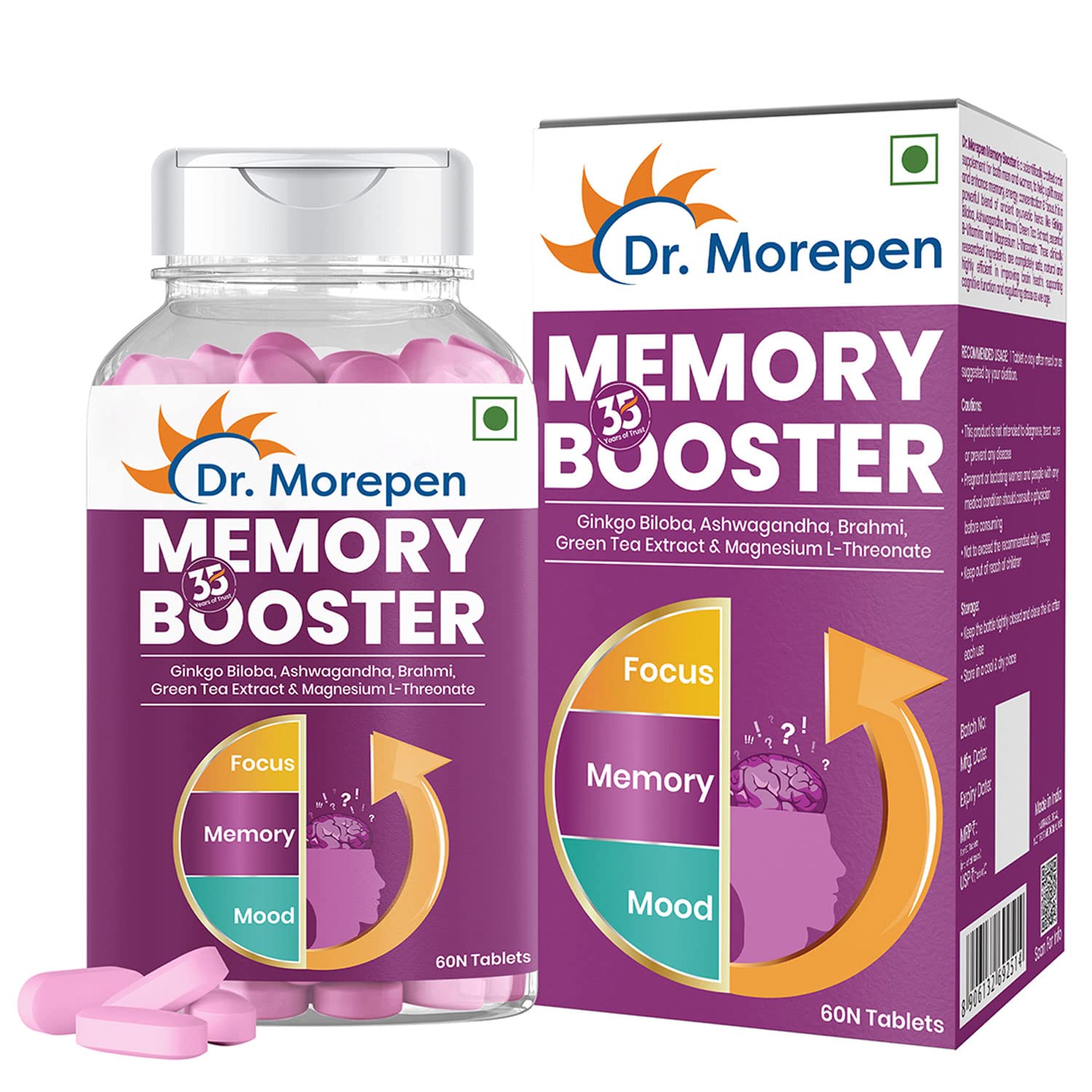 DR. MOREPEN Memory, Focus & Mood Tablets Enriched With GABA ...