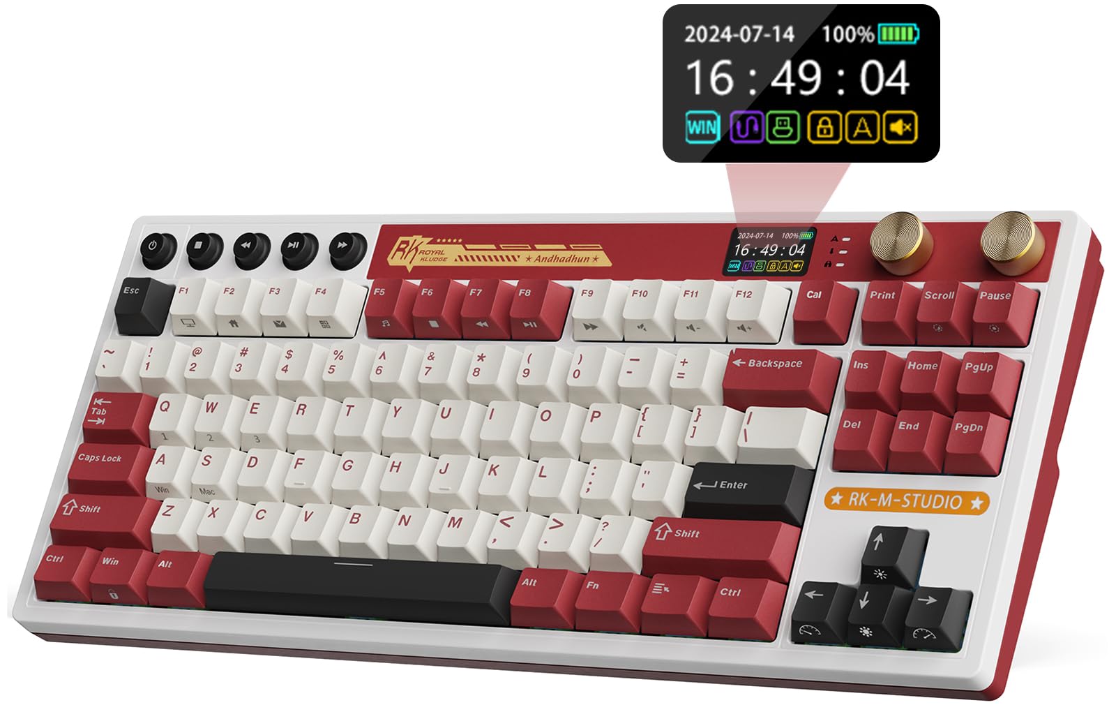 RK ROYAL KLUDGE M87 Mechanical Keyboard Wireless, 75 percent Gaming ...