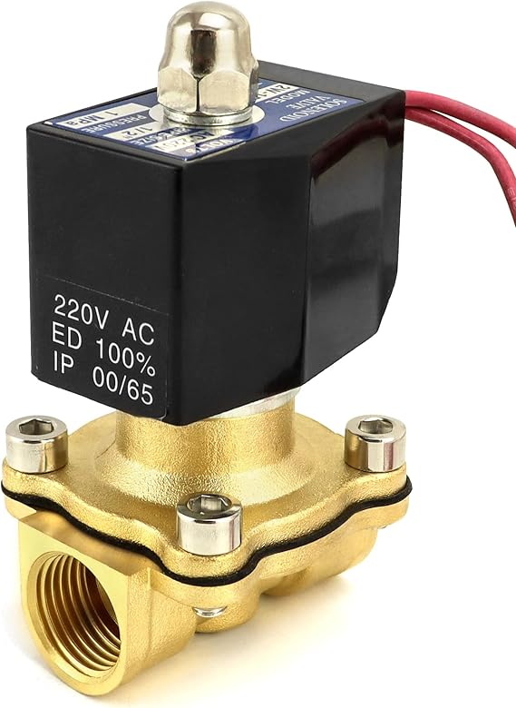 QWORK® Magnetventil 220V, 1/2''G, Messing, für Wasser Luft Gas Öl, DN15 : Amazon.de: Gewerbe ...