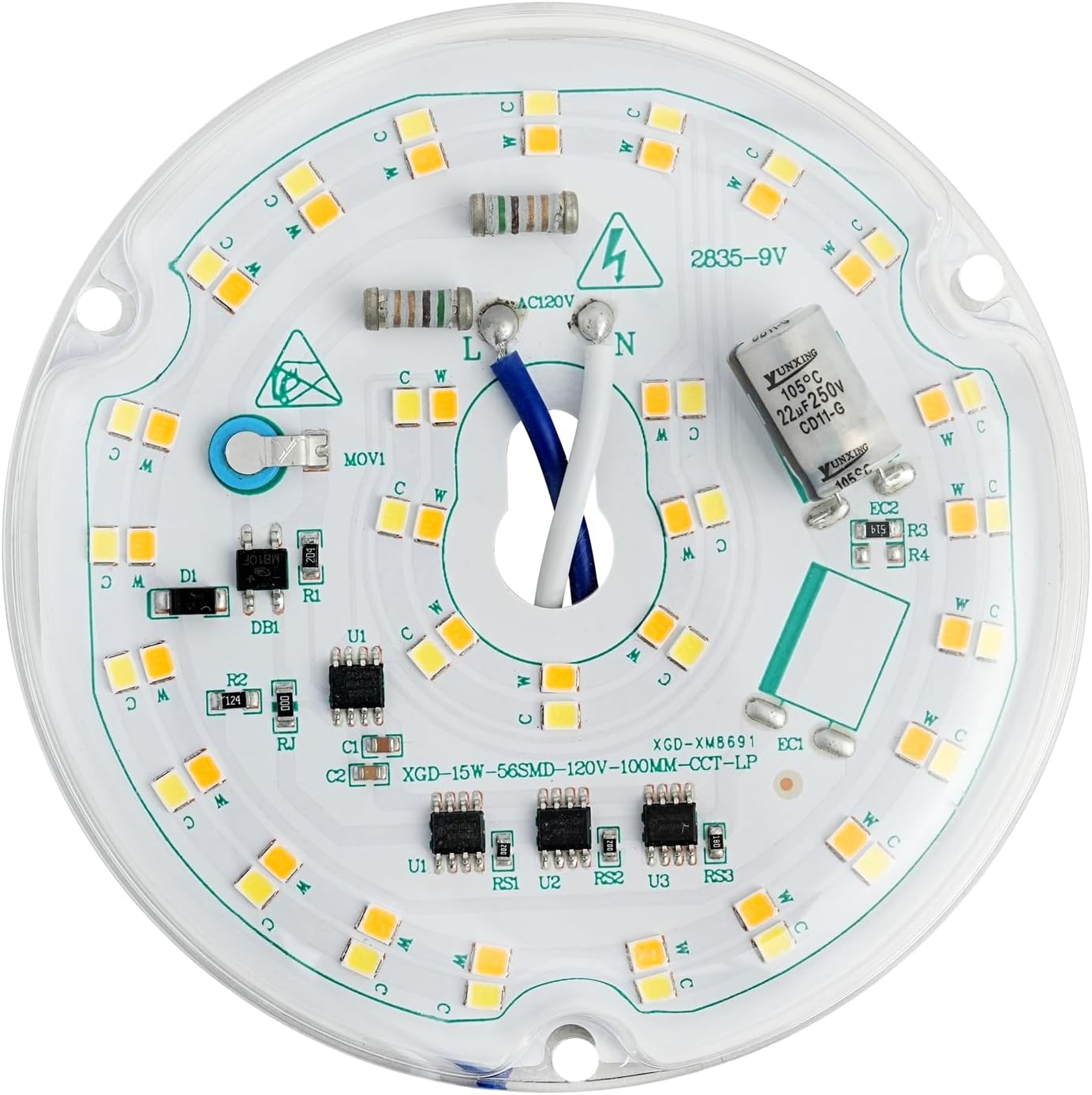 HAOLEDI 3.94'' 15W LED Ceiling Fan Light Retrofit Kit, Ceiling Light ...