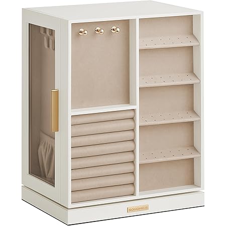 SONGMICS Caja Joyero Giratorio 360°, Caja de Joyas con 5 Cajones ...