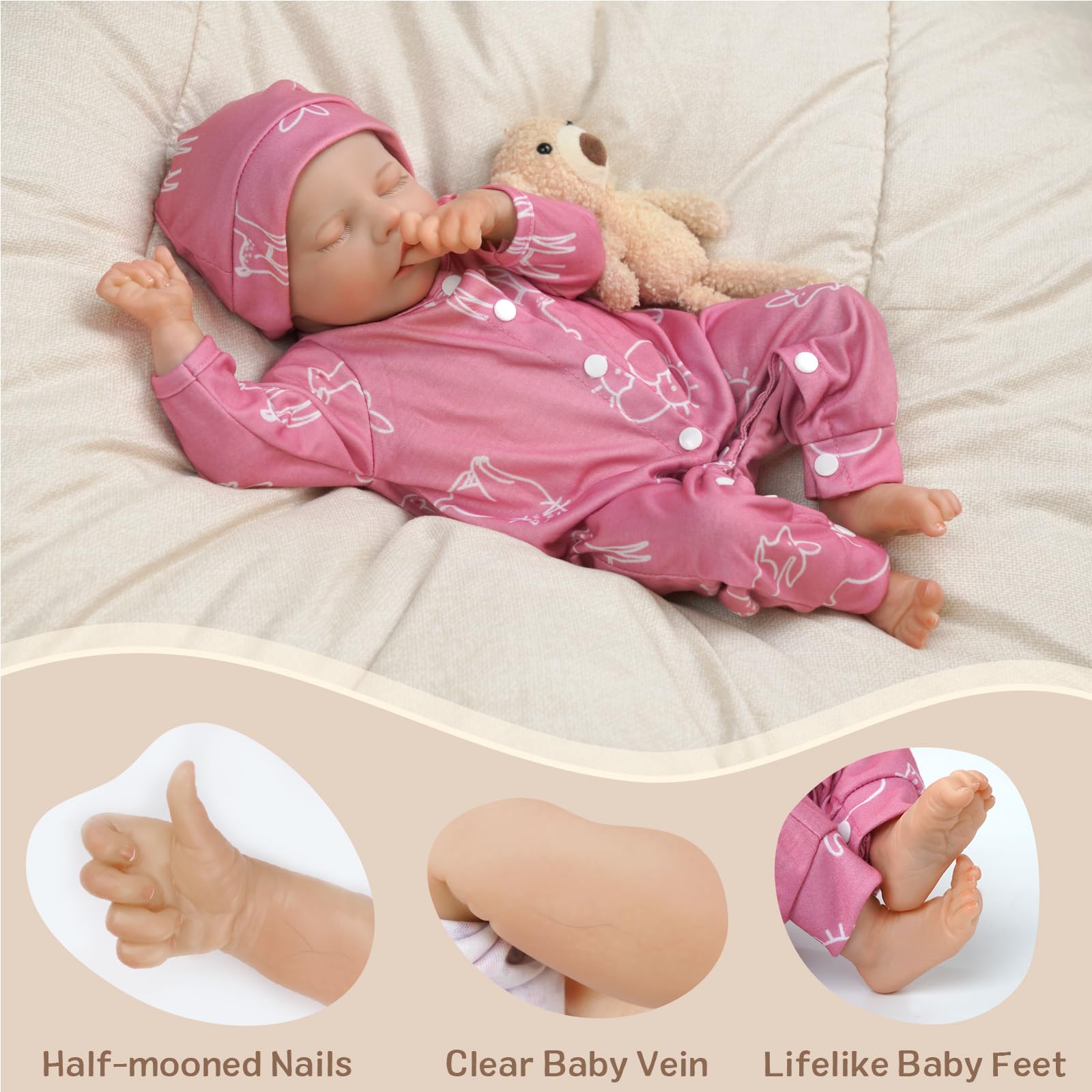 Snapklik.com : JIZHI 17 Inch Lifelike Reborn Baby Dolls Girl, Realistic ...
