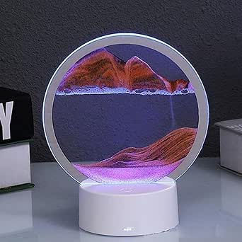 Amazon.com: Moving Sand Table Lamp, RGB Color Changing Hourglass Sea ...