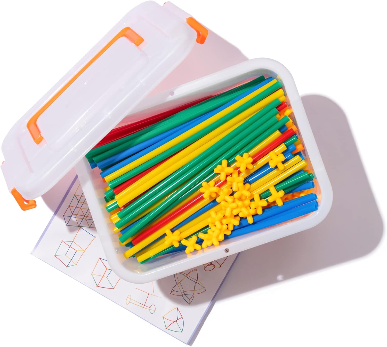 Building & Construction Toys 400Pcs Straw Fort Set Stem Toys for 4 Year ...