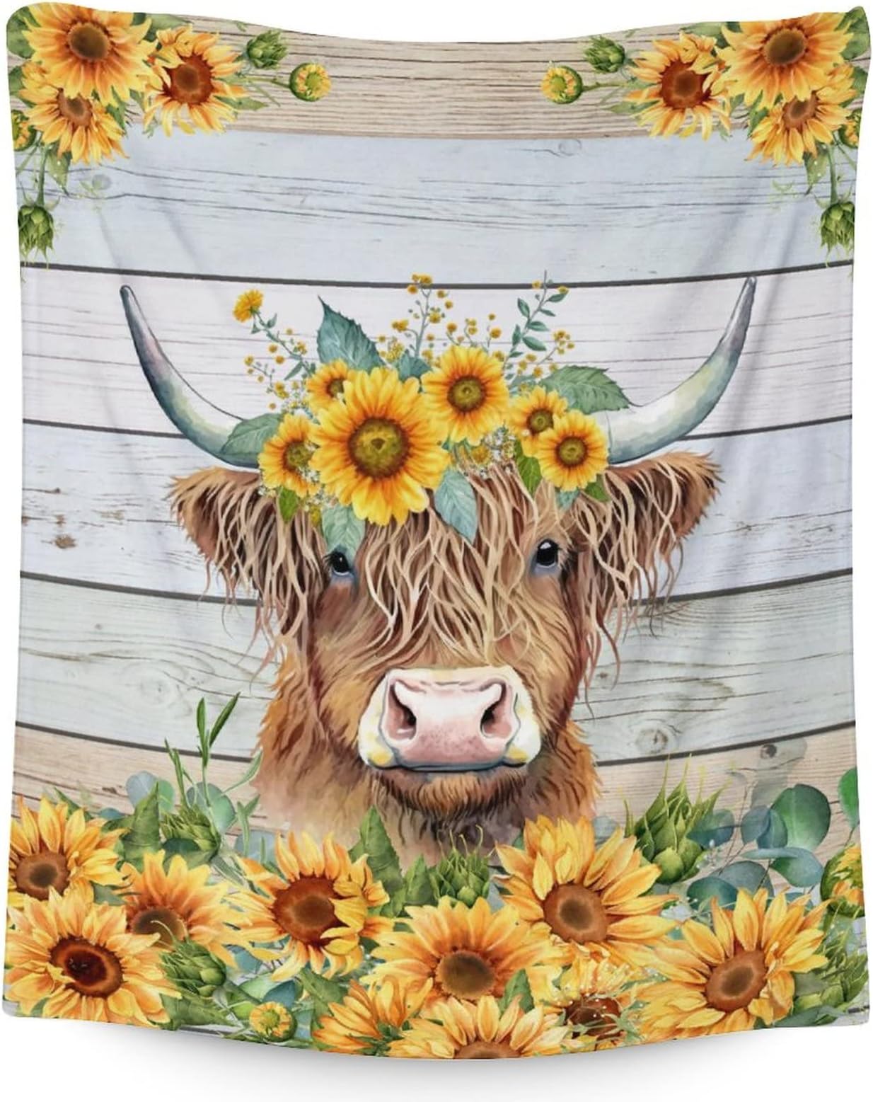 Amazon.com: Highland Cow Blanket Soft Cozy Funny Cute Cow Print Throw ...