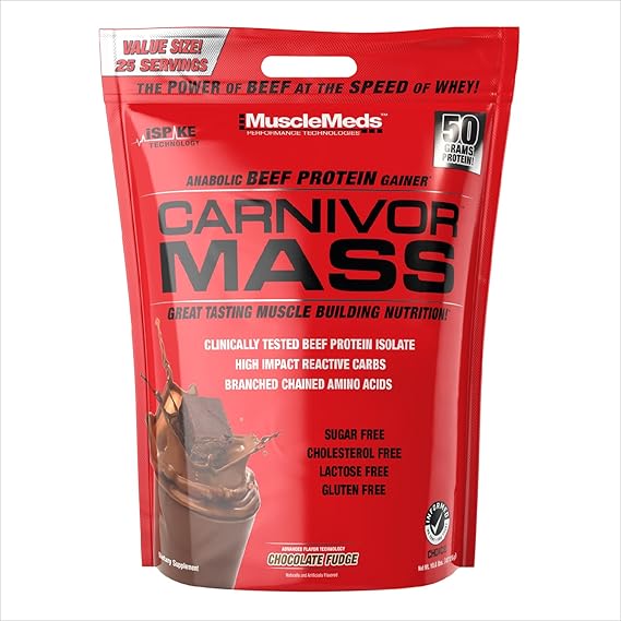 Amazon.com: MuscleMeds Carnivor Mass Anabolic Beef Protein Gainer ...