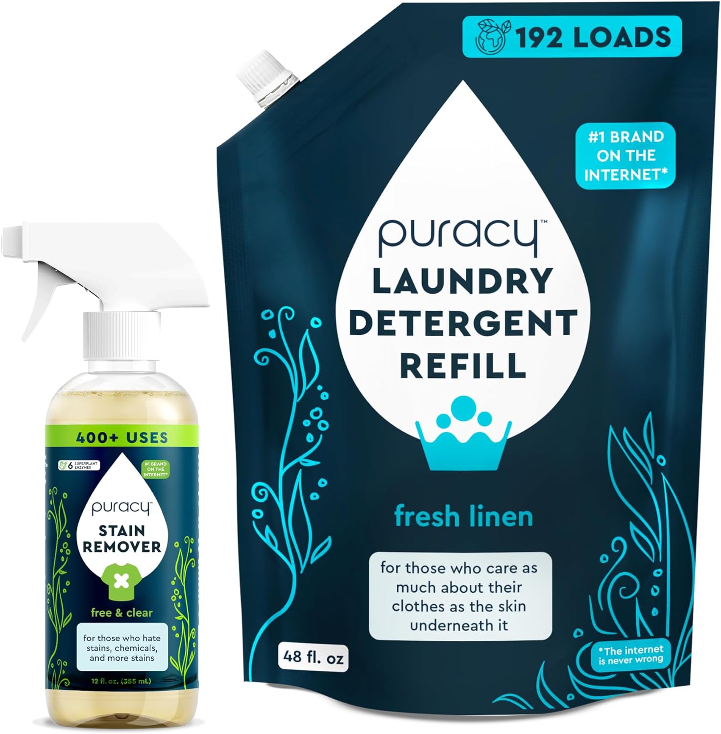 Amazon.com: Puracy 12oz Stain Remover Laundry Stain Remover Spray for ...