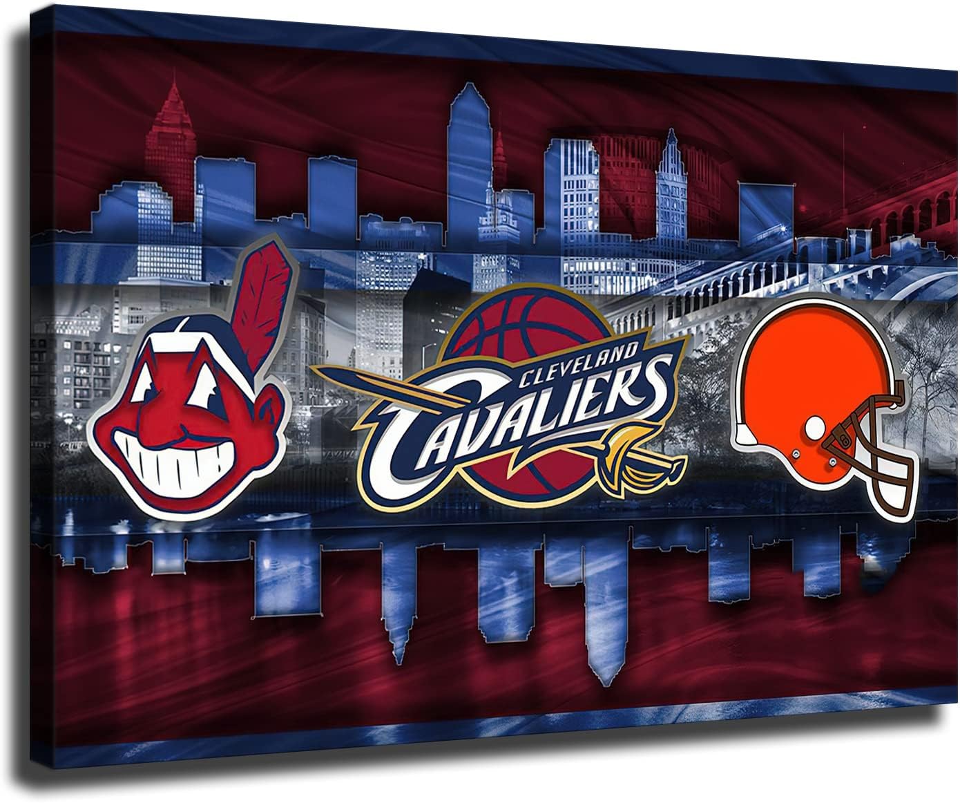 Amazon.com: Cleveland City Sports Team Posters Sports Logos Canvas Wall ...