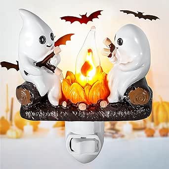 Ghost Campfire NightLight, Halloween Decor Santa Night Light,3D LED ...