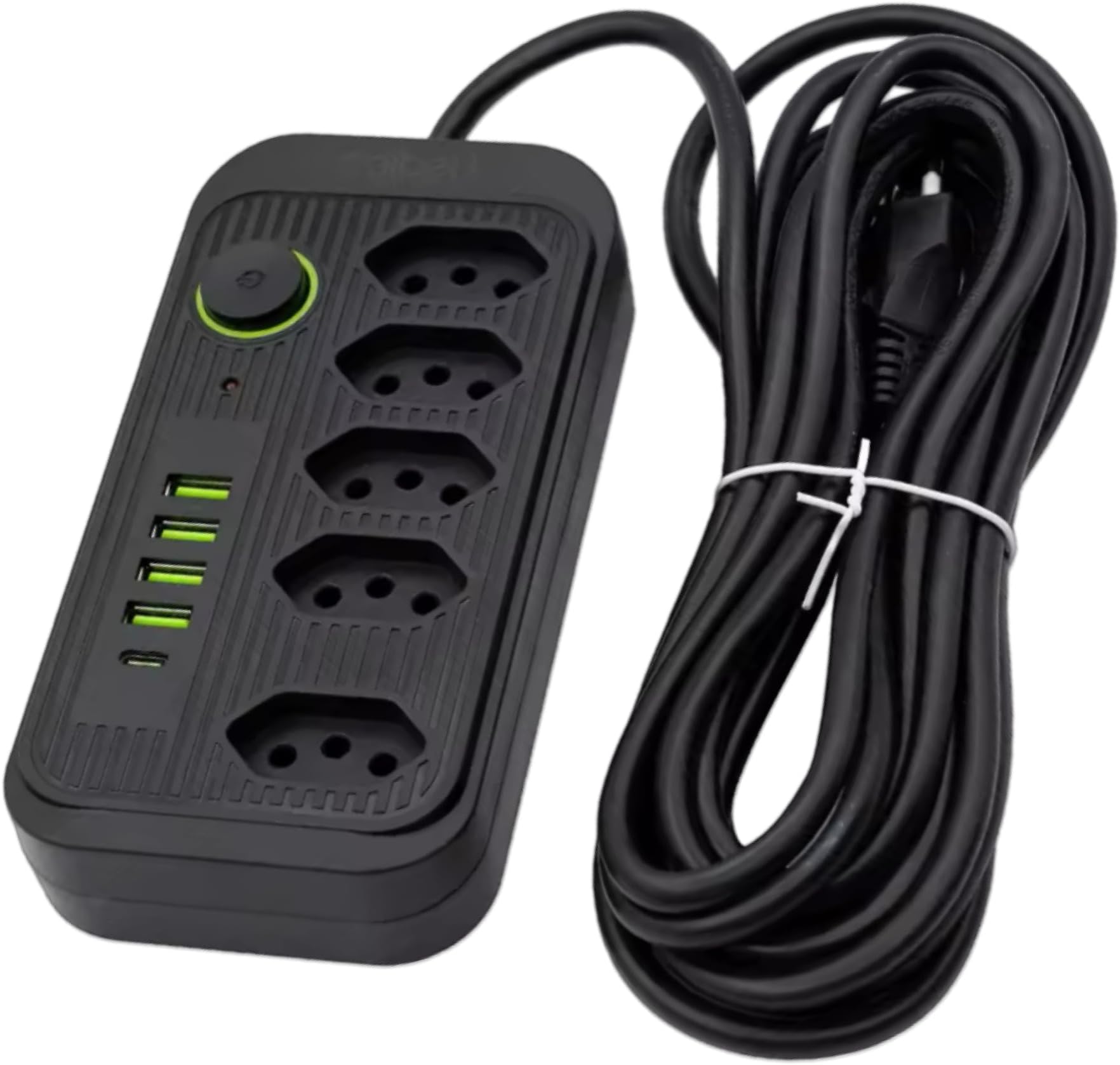 Extensão Tomada 2 Metros com 5 Tomadas 4 Portas USB e 1 Porta USB Tipo ...