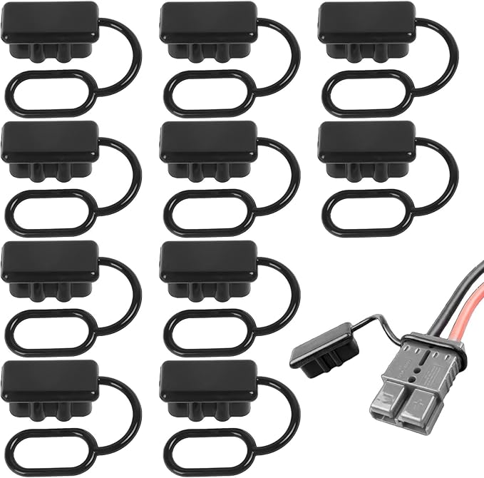 10 Pcs 50A Anderson Plug Cover, Battery Dust Cover with Securing Loop ...