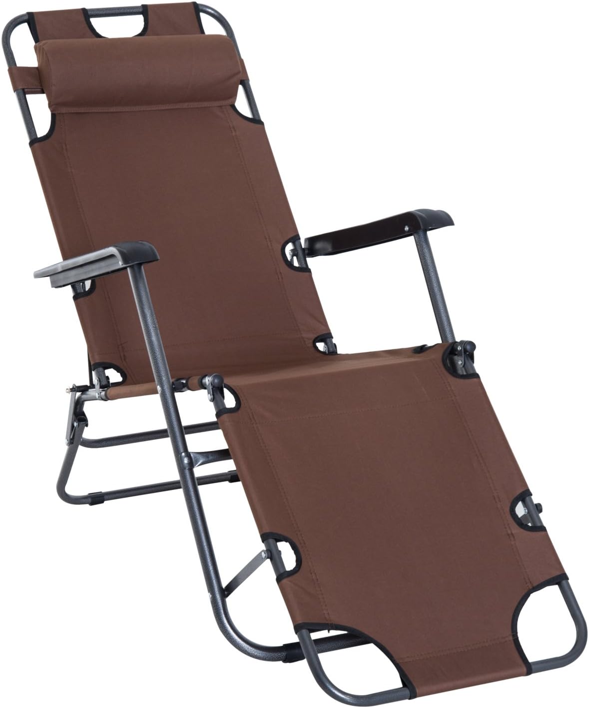 Outsunny Folding Chaise Lounge Chair Portable Adjustable Recliner Sun