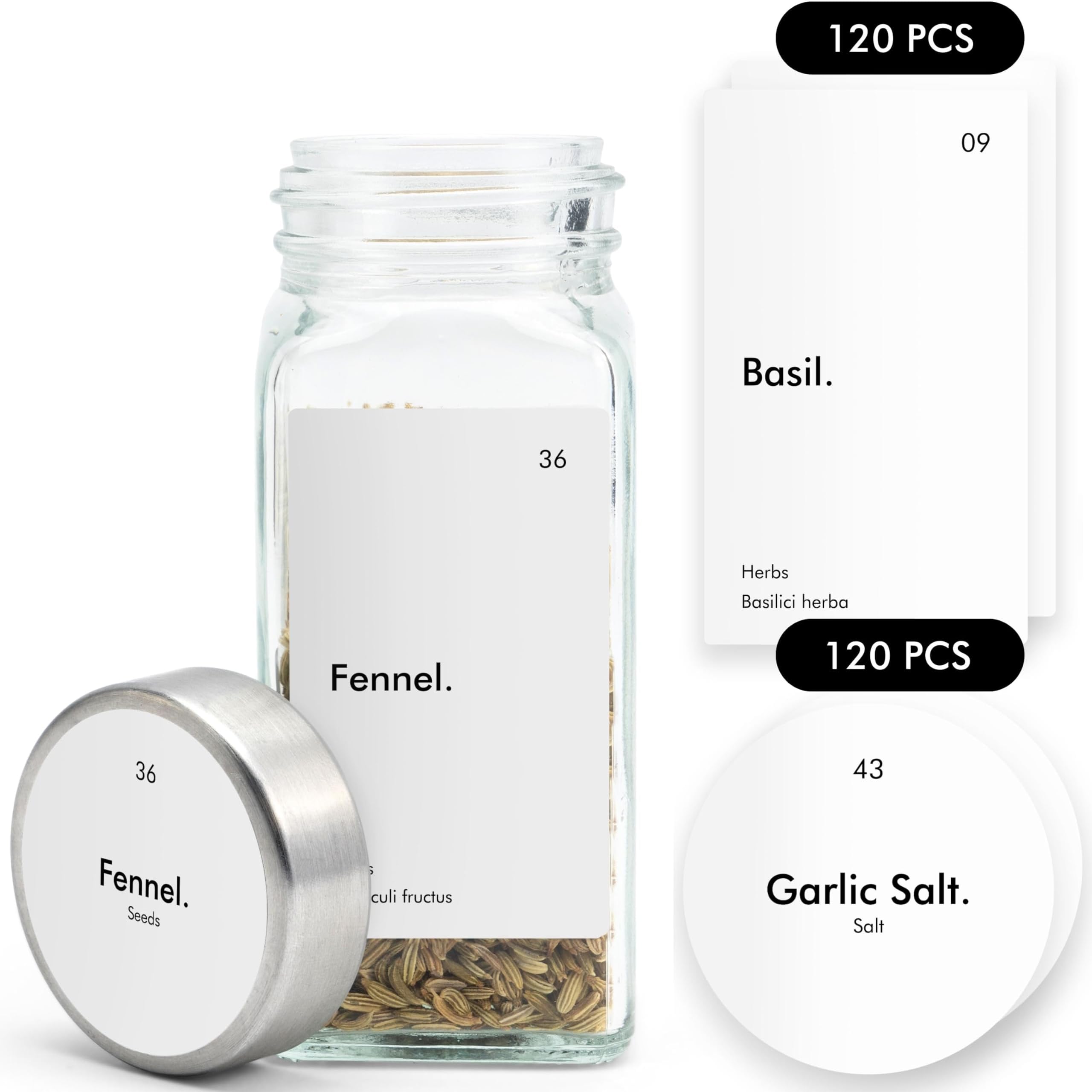 Amazon.com : KIVY 240 Waterproof Spice Labels Stickers (Round ...