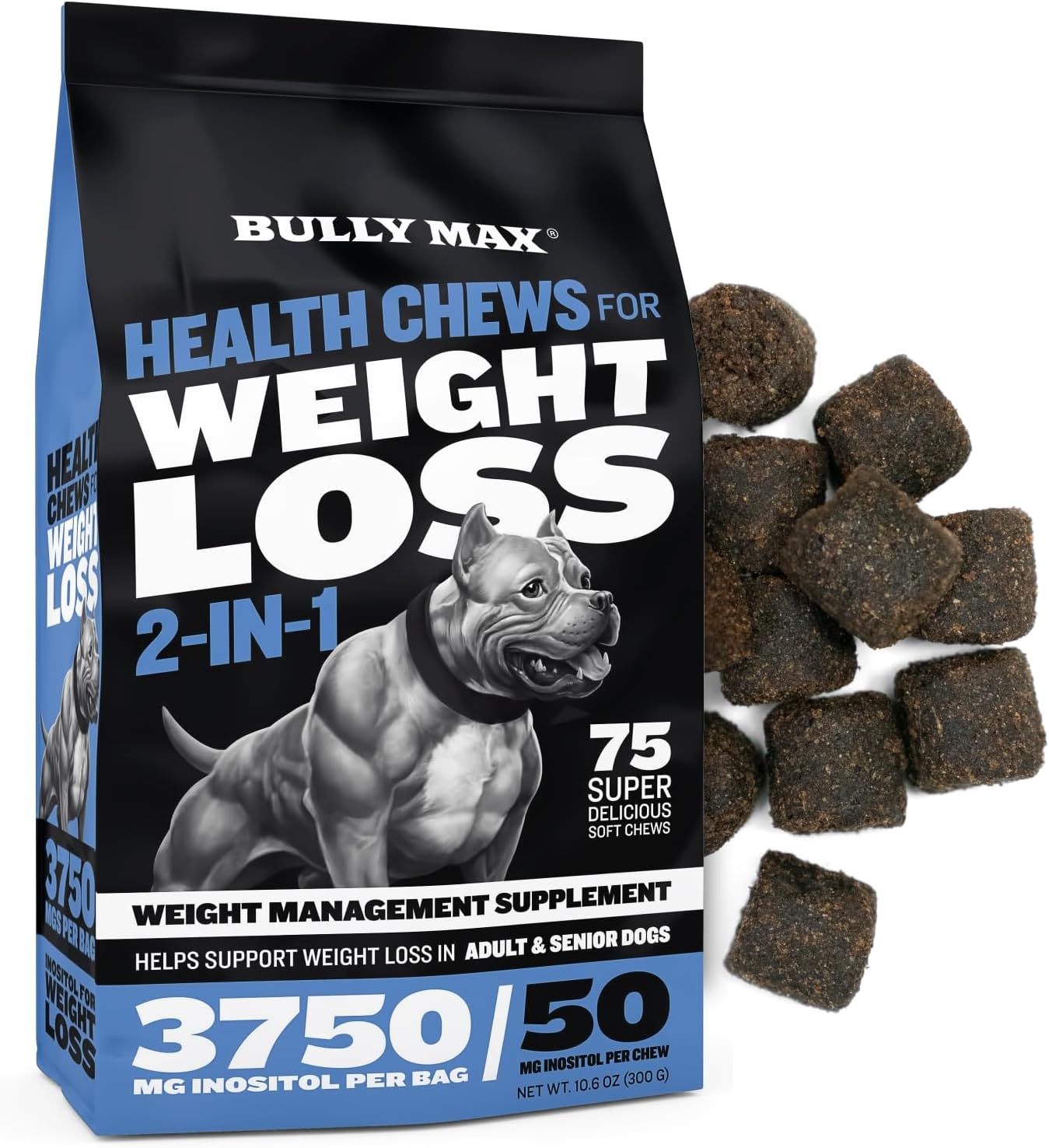 Amazon.com : Bully Max 2-in-1 Dog Weight Management Supplement Chews ...