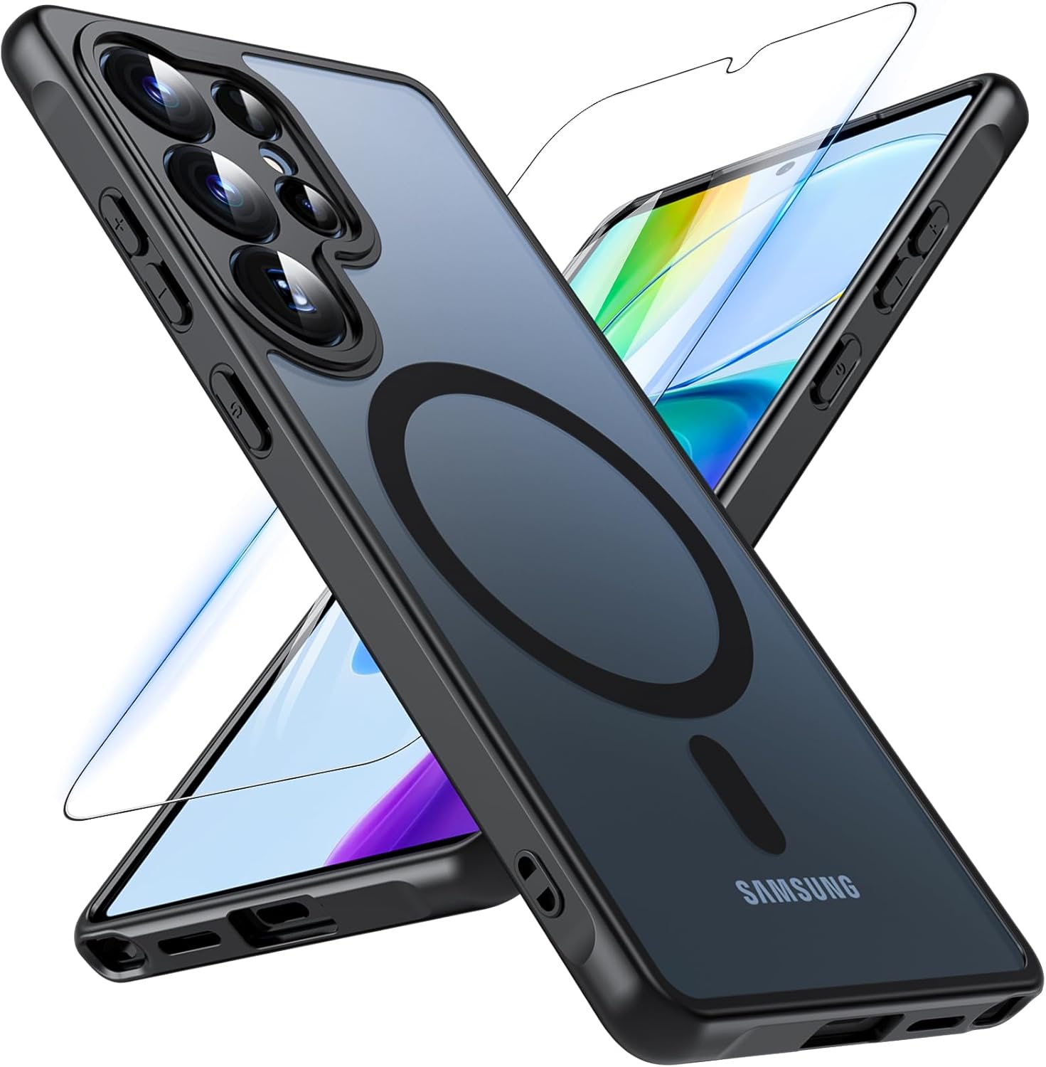 BESINPO Magnetic For Samsung Galaxy S25 Ultra Case with Tempered Glass ...