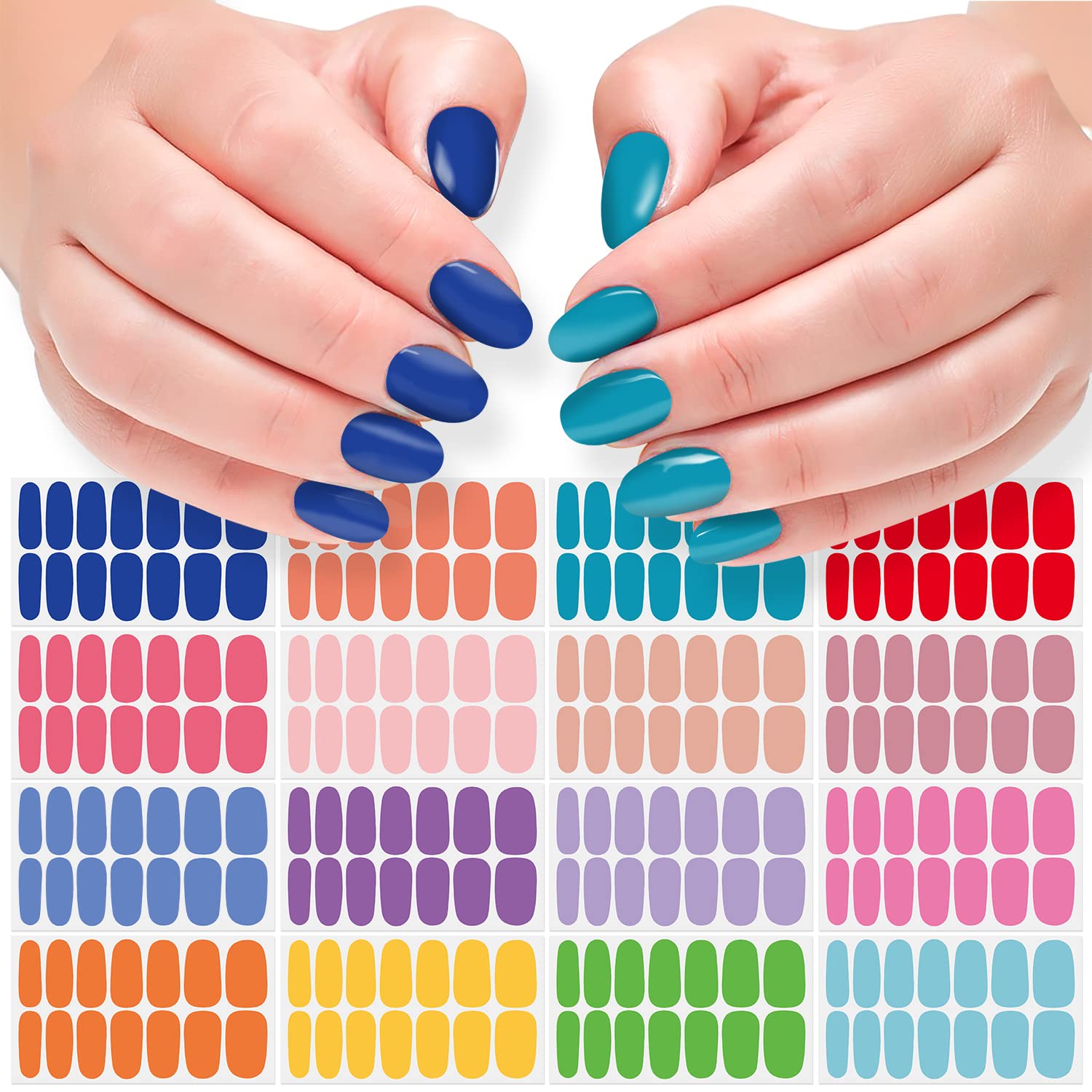 Amazon.com: DANNEASY 16 Sheets Nail Polish Stickers Full Nail Wraps for ...