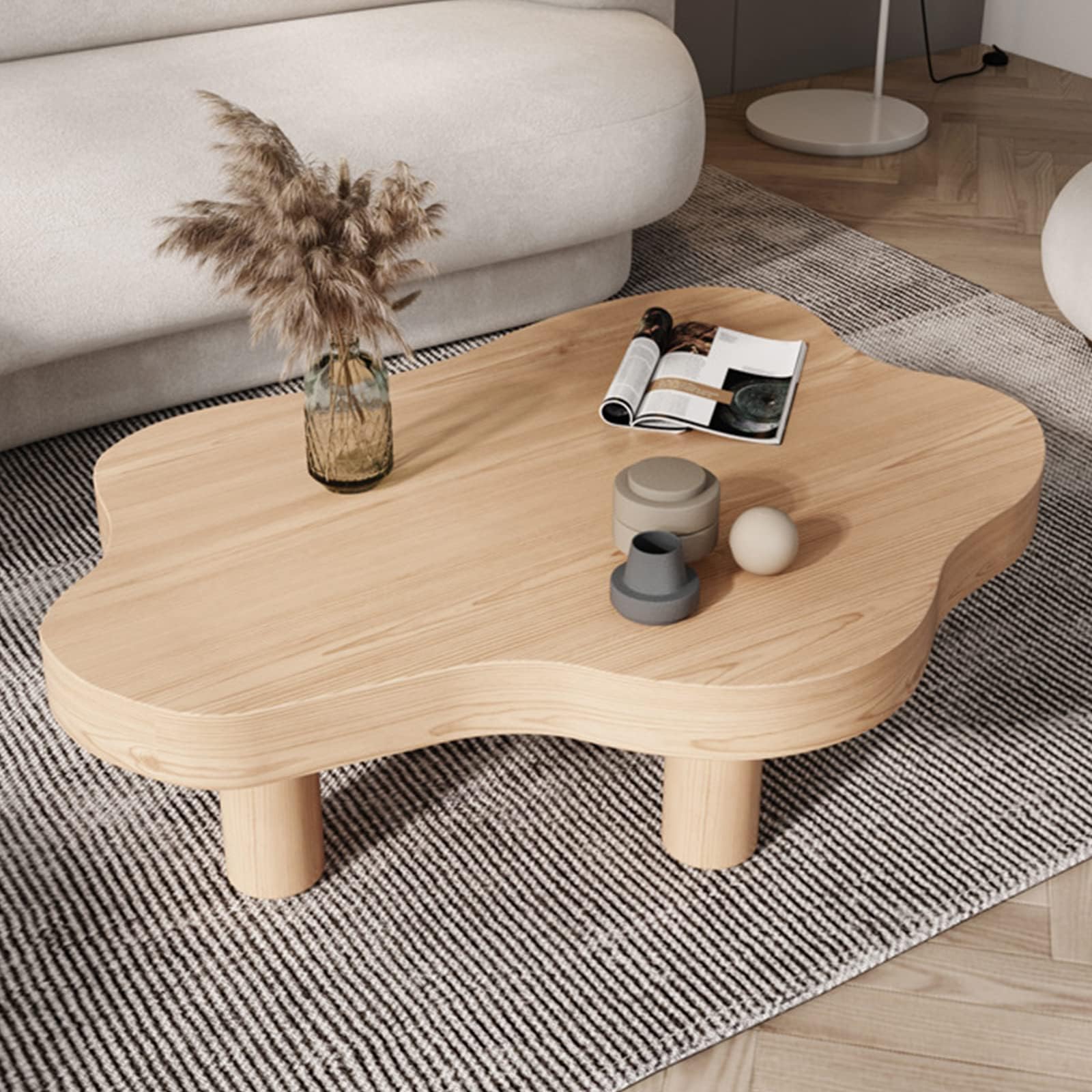 Amazon.com: TopJia Cloud Shape Irregular Wood Coffee Table, Indoor ...