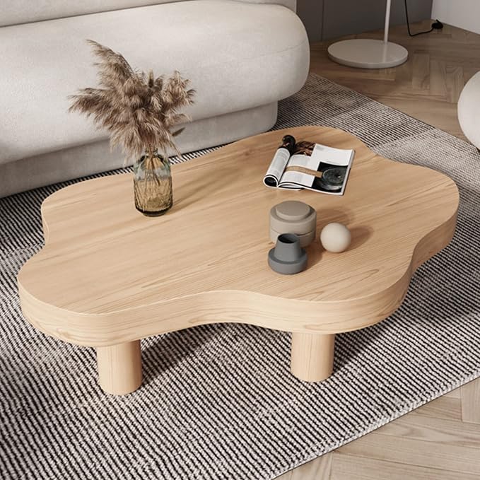 Amazon.com: HM&DX Cloud Shape Irregular Wood Coffee Table,Round Corner ...