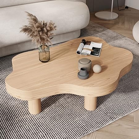Amazon.com: HM&DX Cloud Shape Irregular Wood Coffee Table,Round Corner ...