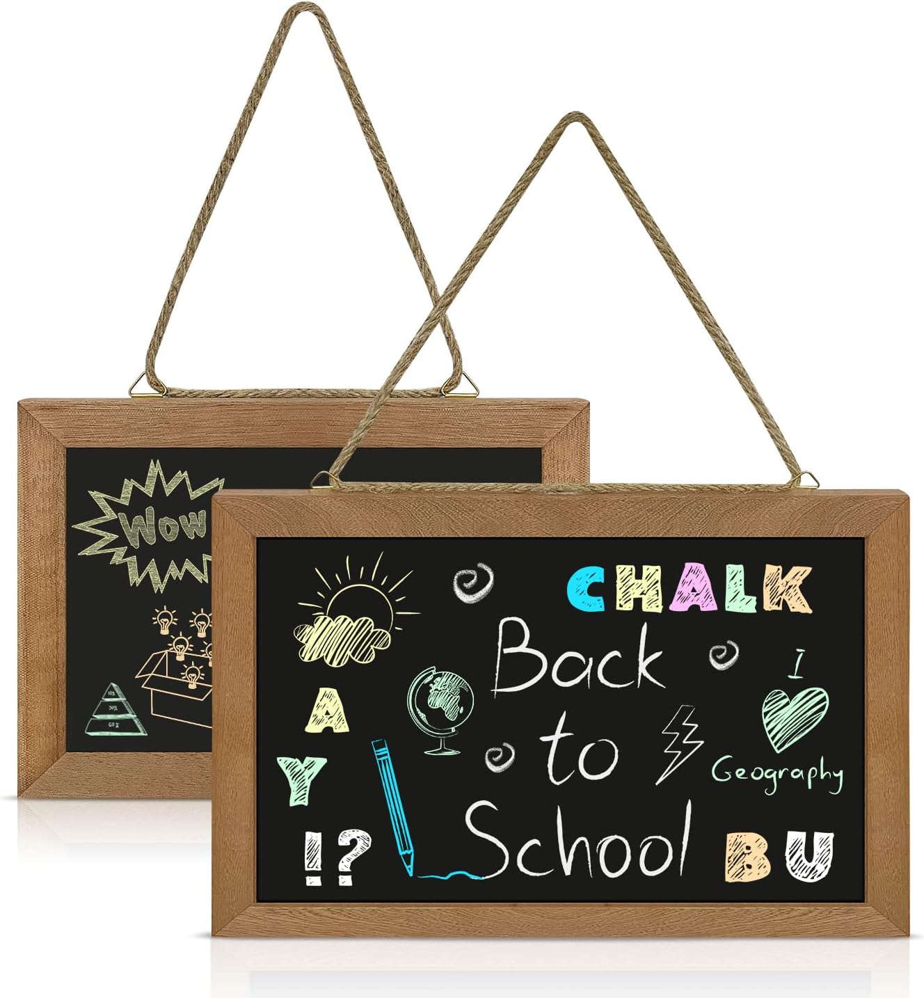 Wooden Double Sided Hanging Chalkboard Signs,Memo Message Sign, Vintage ...