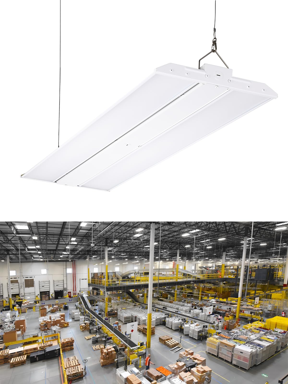 LEONLITE LED Linear High Bay Light 4FT, 225W 30375LM Linear High Bay ...