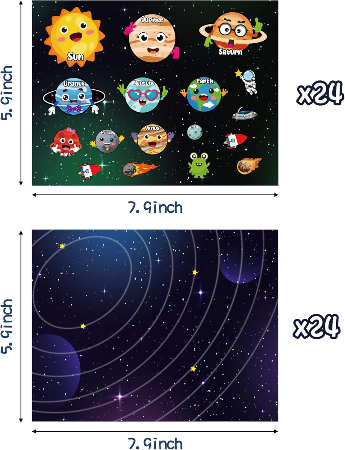 Buy WATINC 48Pcs Outer Space Stickers Make Your Own 9 Planets Solar ...