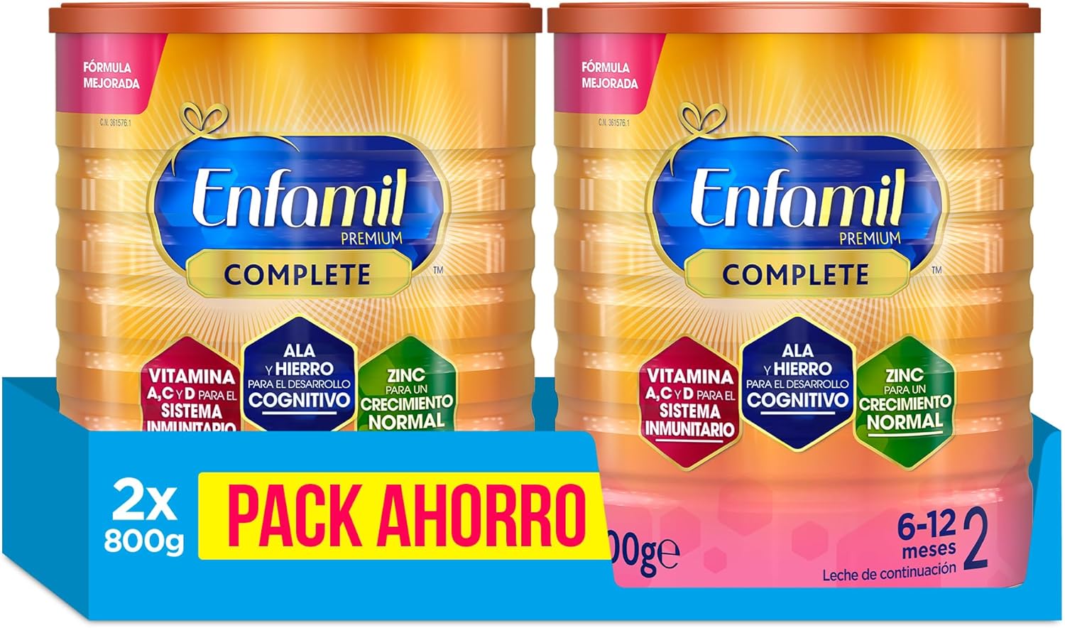 Enfamil Premium Complete 2 - Pack Mensual Fórmula Leche Infantil de ...