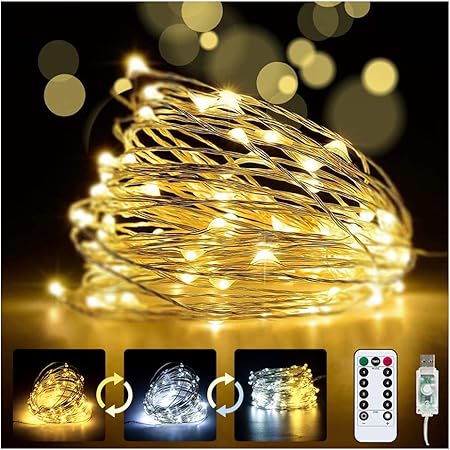 LED Fairy Lights 33ft 100 LEDs Battery Operated String Lights ...
