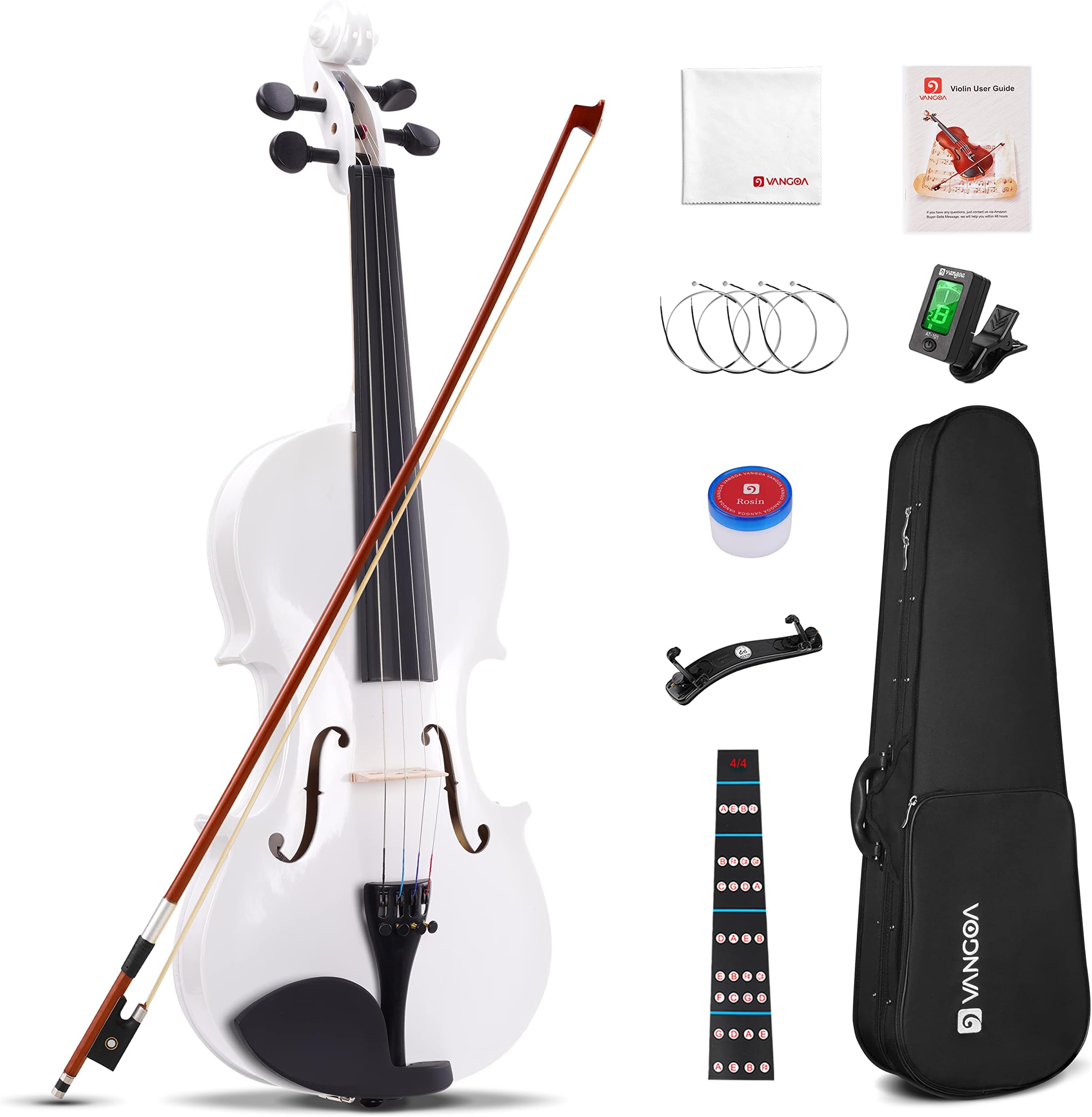 Vangoa 4/4 Violin Adult Acoustic Violin Fiddle Beginner Set for ...