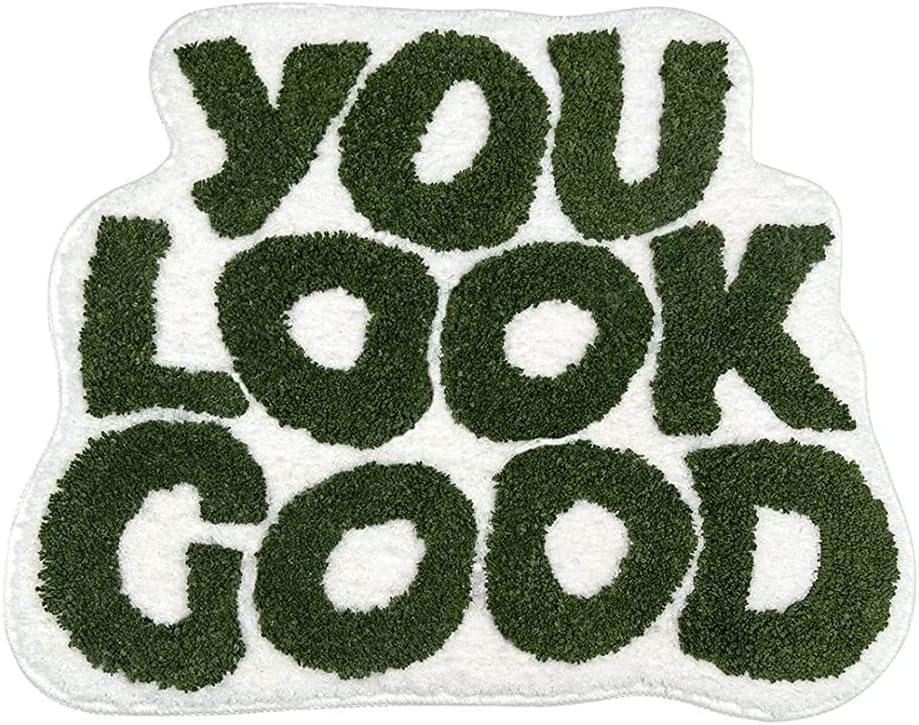 Srrrwunti You Look Good Bath Mat Green Bathoom Rugs Funny Cute Bathroom ...